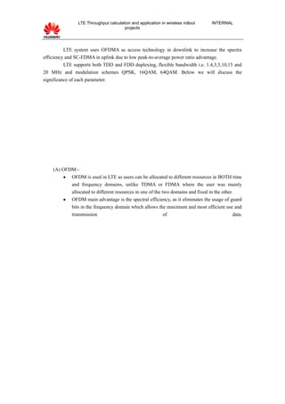 Factors affecting lte throughput and calculation methodology | DOC