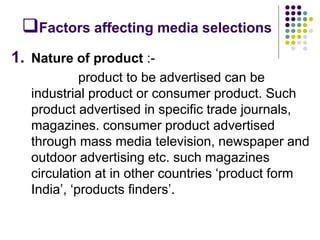 Factors affecting media selection | PPT