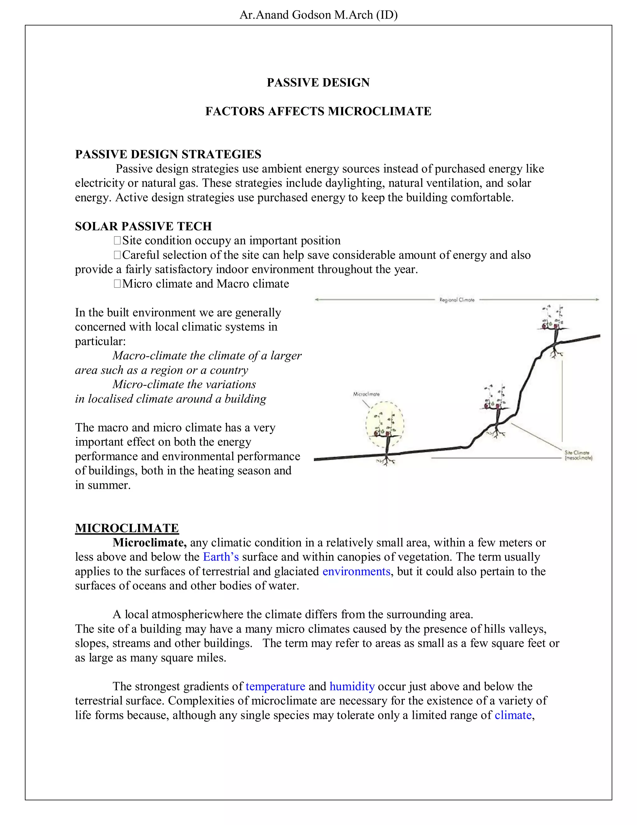 Factors affecting micro climate | PDF