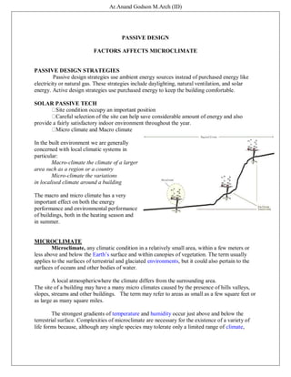 Factors affecting micro climate | PDF