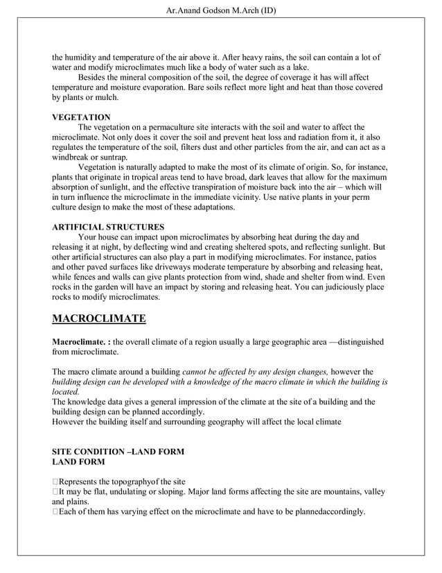 Factors affecting micro climate | PDF | Landscaping | Home & Garden
