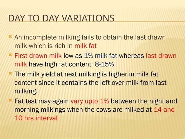 Milk Factors Affecting Milk Production Pptx