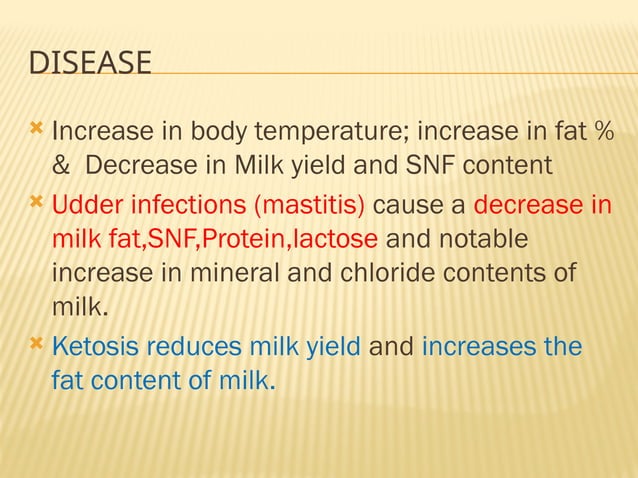 Milk Factors Affecting Milk Production Pptx