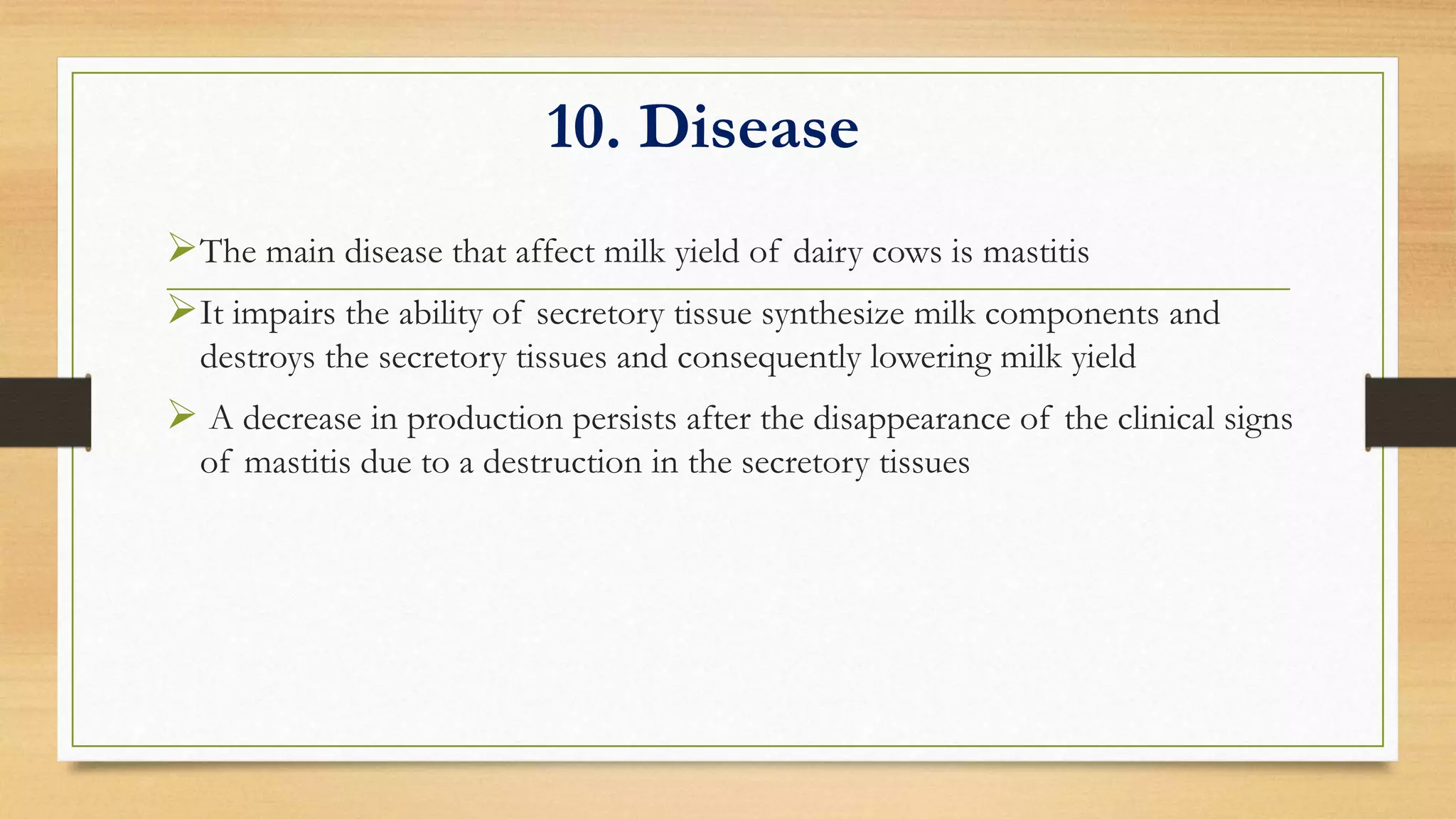 Factors affecting milk production | PPTX