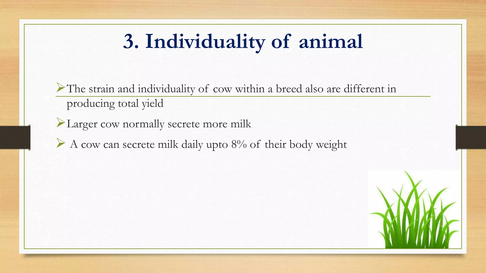 Factors affecting milk production | PPTX