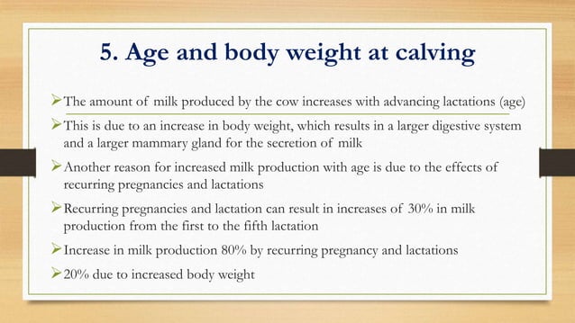 Factors affecting milk production | PPTX