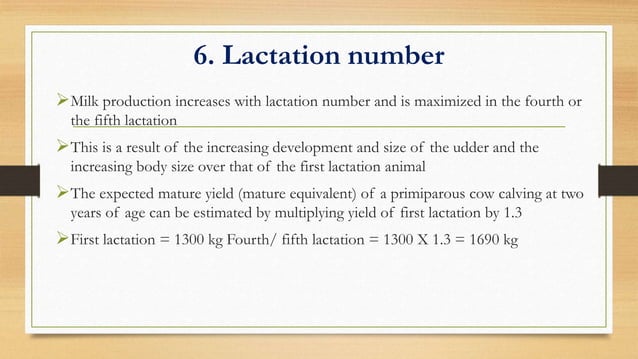 Factors affecting milk production | PPTX
