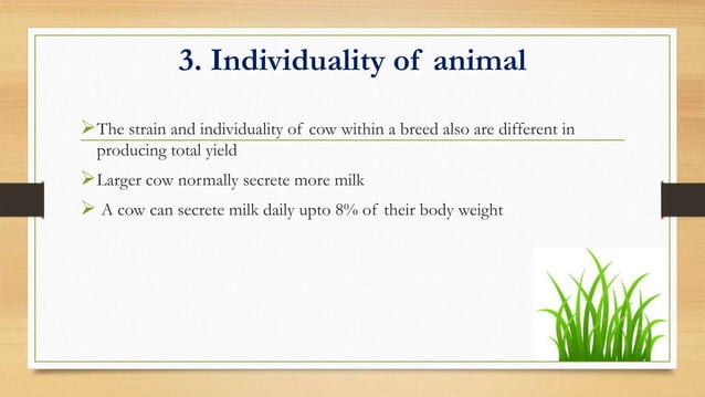 Factors affecting milk production | PPTX
