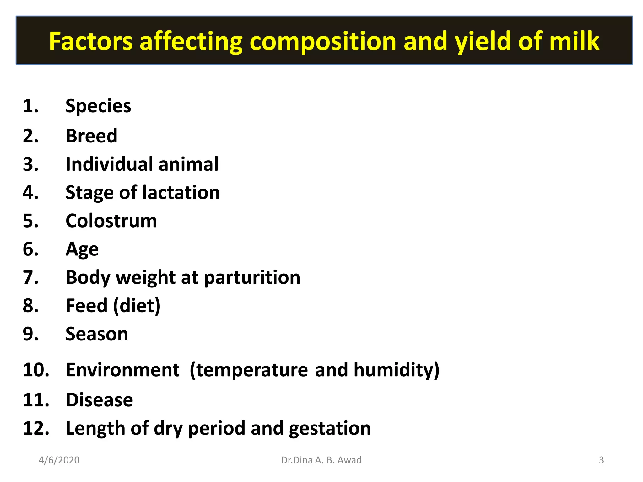 Factors affecting milk yield &comp april2020.. | PDF
