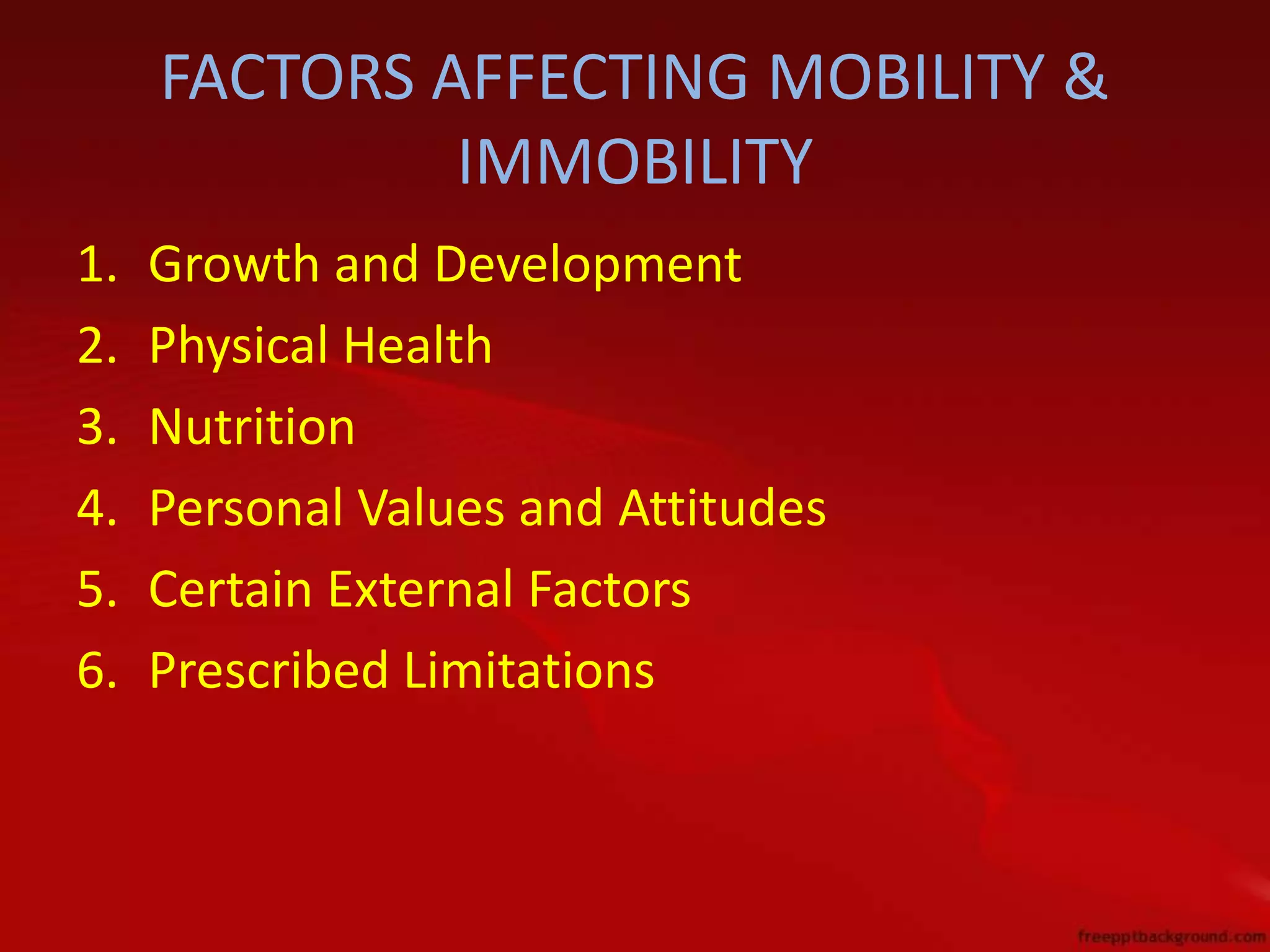Factors affecting mobility and immobility | PPTX