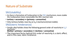 Factors affecting nucleophilic substitution reactions finished d | PDF