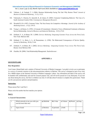 Factors Affecting On Customer Retention: A Case Study of Cellular ...