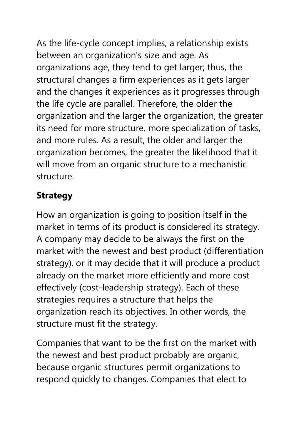 Factors affecting organizational design Factors affecting organizational design