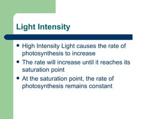 Factors affecting photosynthesis | PPT
