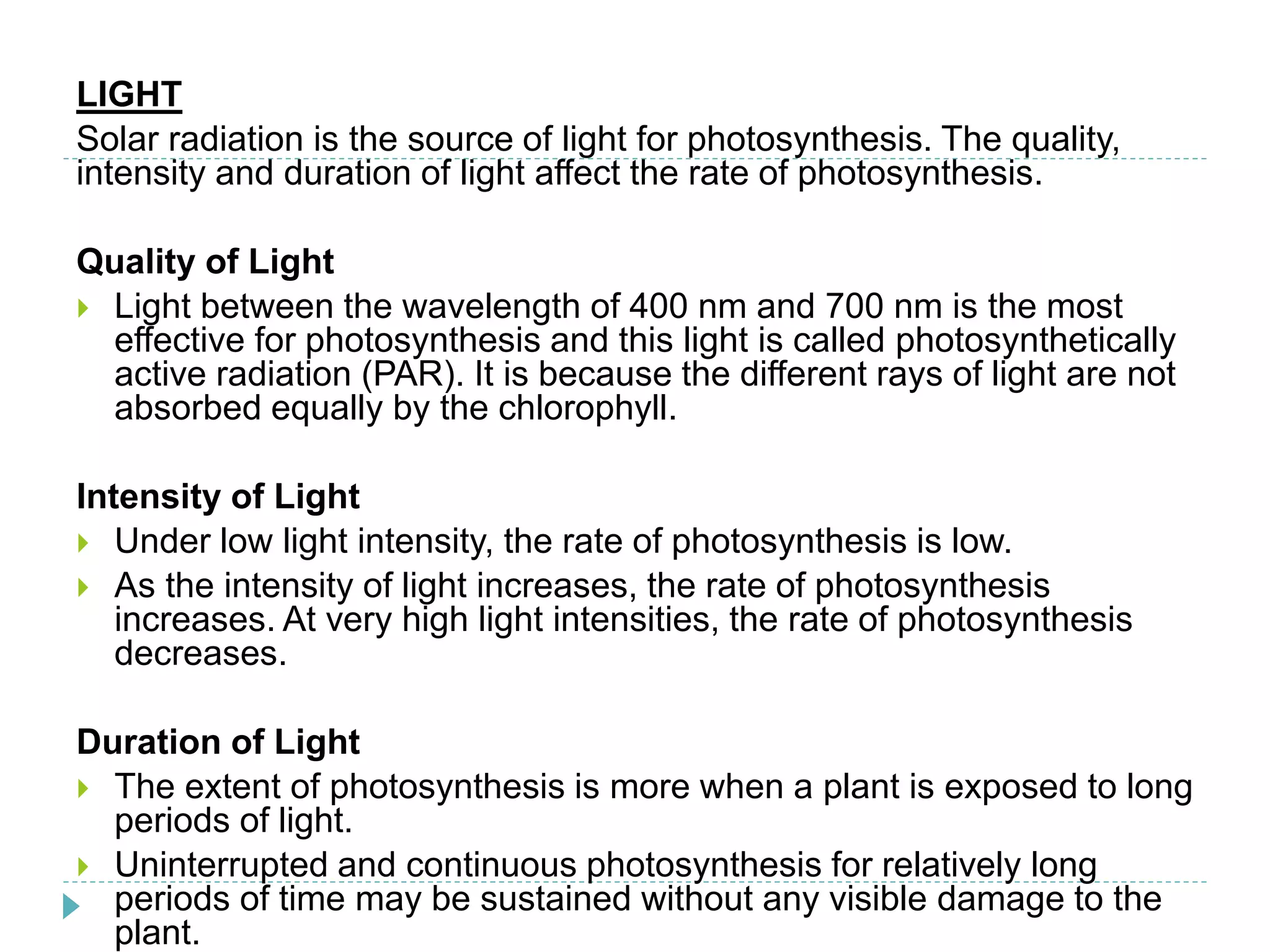 Factors affecting photosynthesis | PPTX