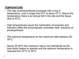 Factors affecting photosynthesis | PPTX