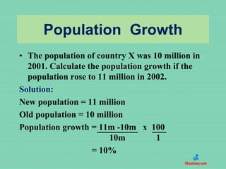 Factors affecting population growth | Economic Development | PDF