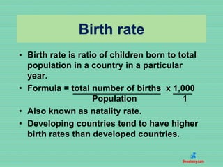 Factors affecting population growth | Economic Development | PDF