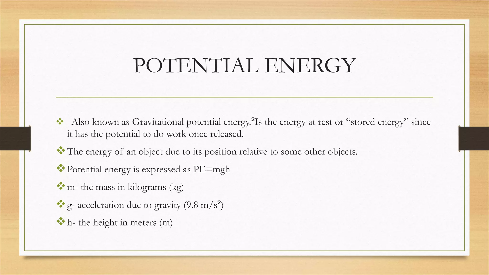 Factors Affecting Potential and Kinetic Energy | PDF
