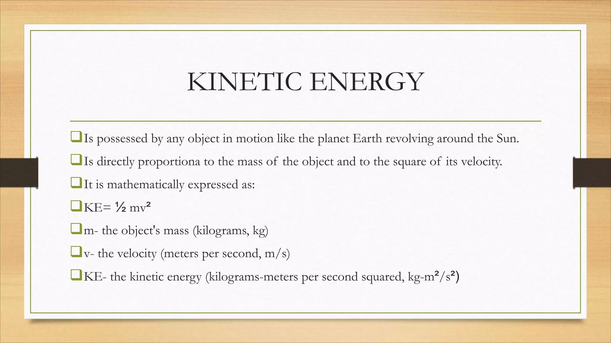 Factors Affecting Potential and Kinetic Energy | PDF