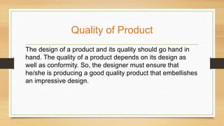 Factors Affecting Product Design - Avantika University | PPTX
