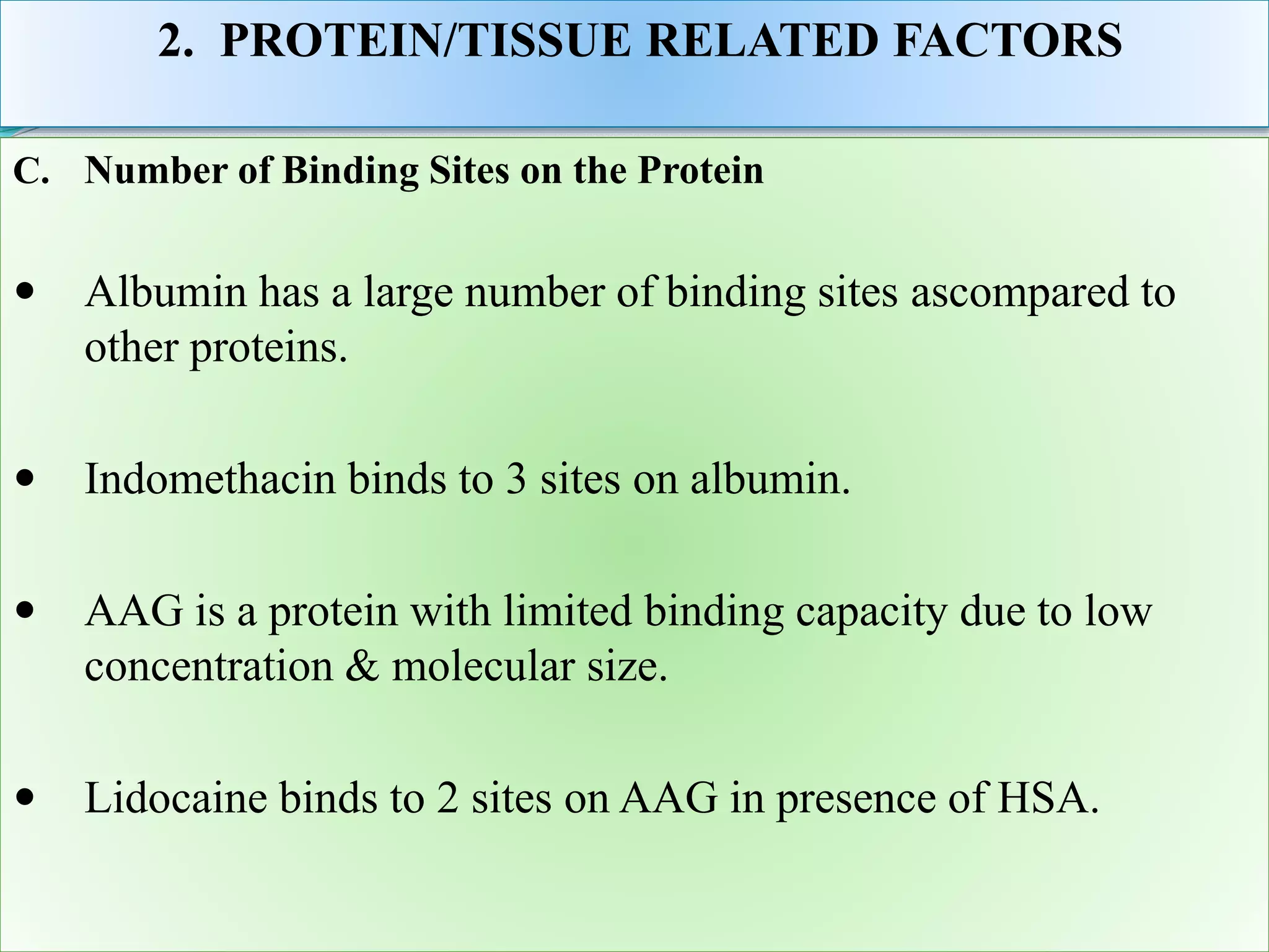 Factors affecting protein drug binding and rotein drug binding | PPTX