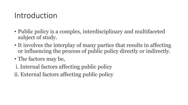 Factors affecting public policy | PDF