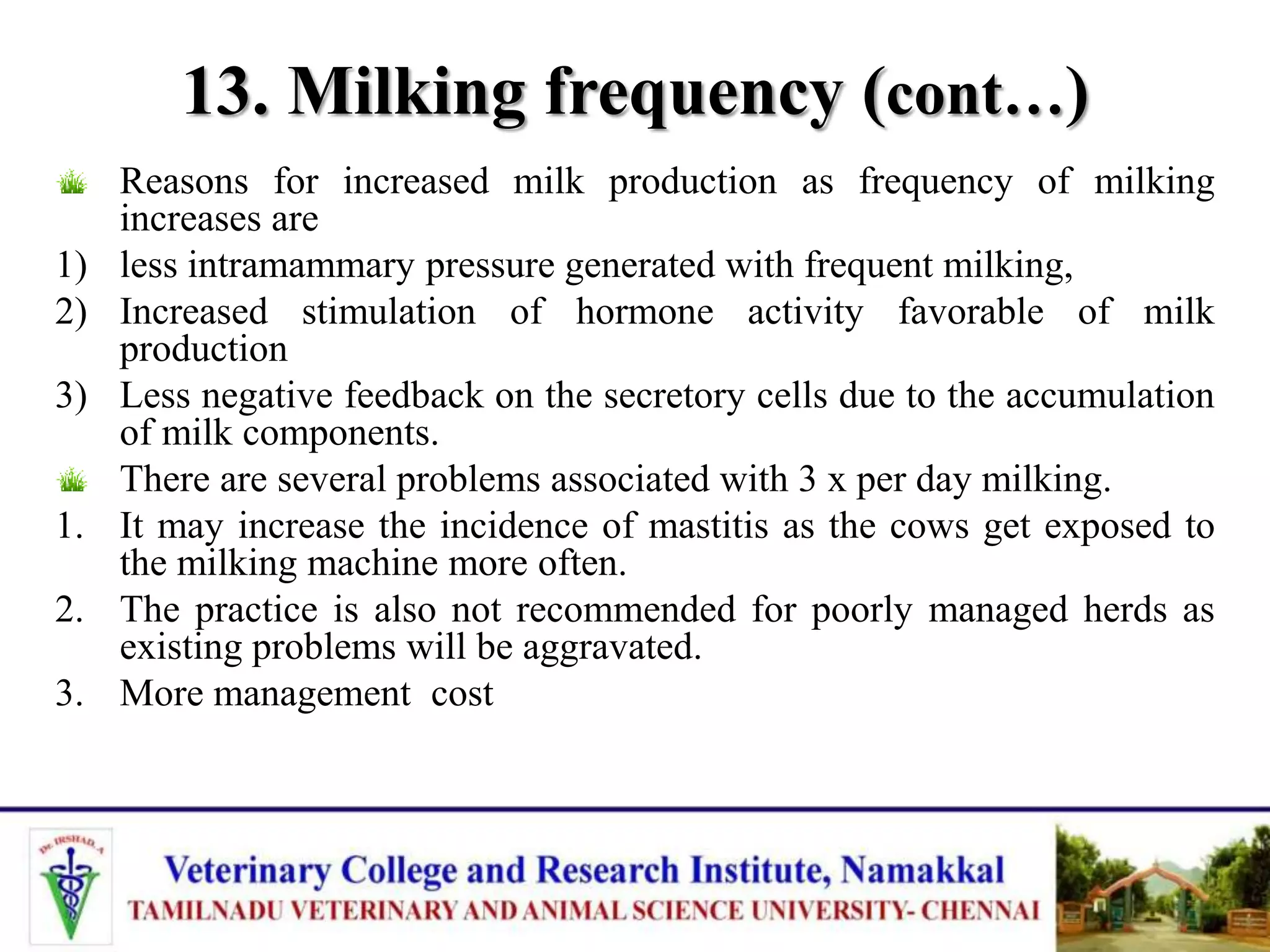 Factors affecting quality and quantity of milk in dairy cattle | PPTX