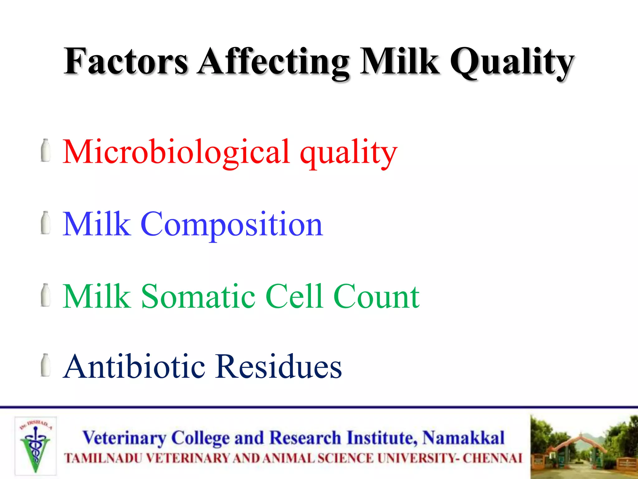 Factors affecting quality and quantity of milk in dairy cattle | PPTX