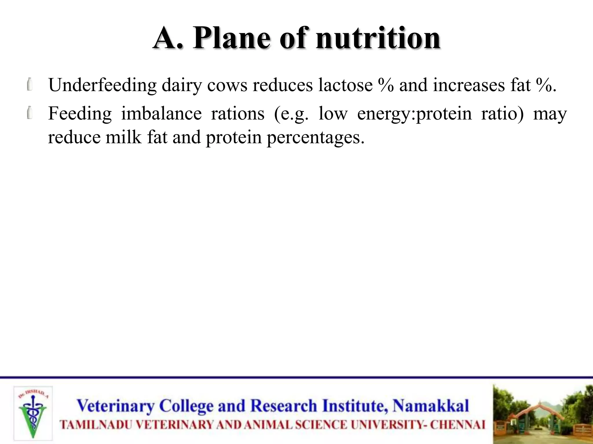 Factors affecting quality and quantity of milk in dairy cattle | PPTX