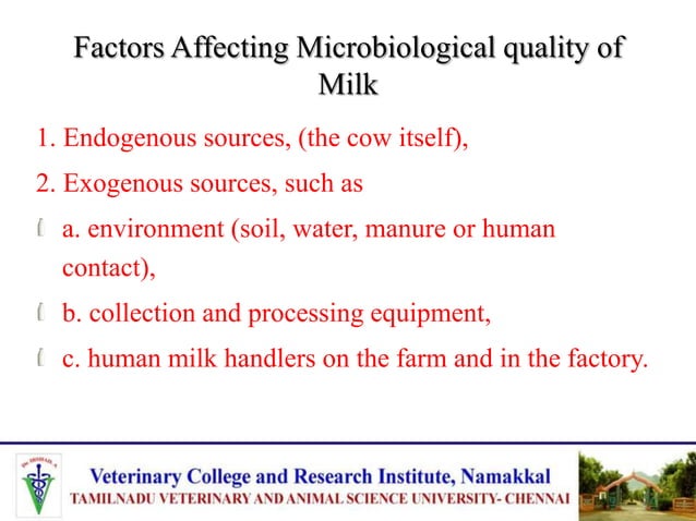 Factors affecting quality and quantity of milk in dairy cattle | PPTX | Food & Drink