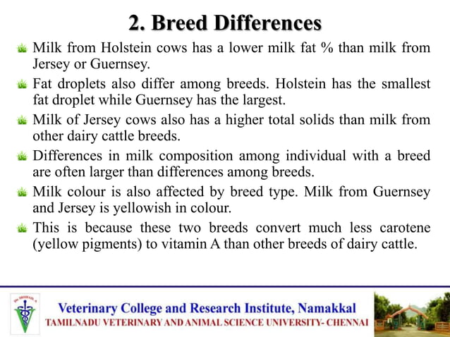 Factors affecting quality and quantity of milk in dairy cattle | PPTX | Food & Drink