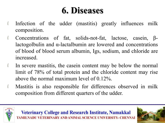 Factors affecting quality and quantity of milk in dairy cattle | PPTX | Food & Drink