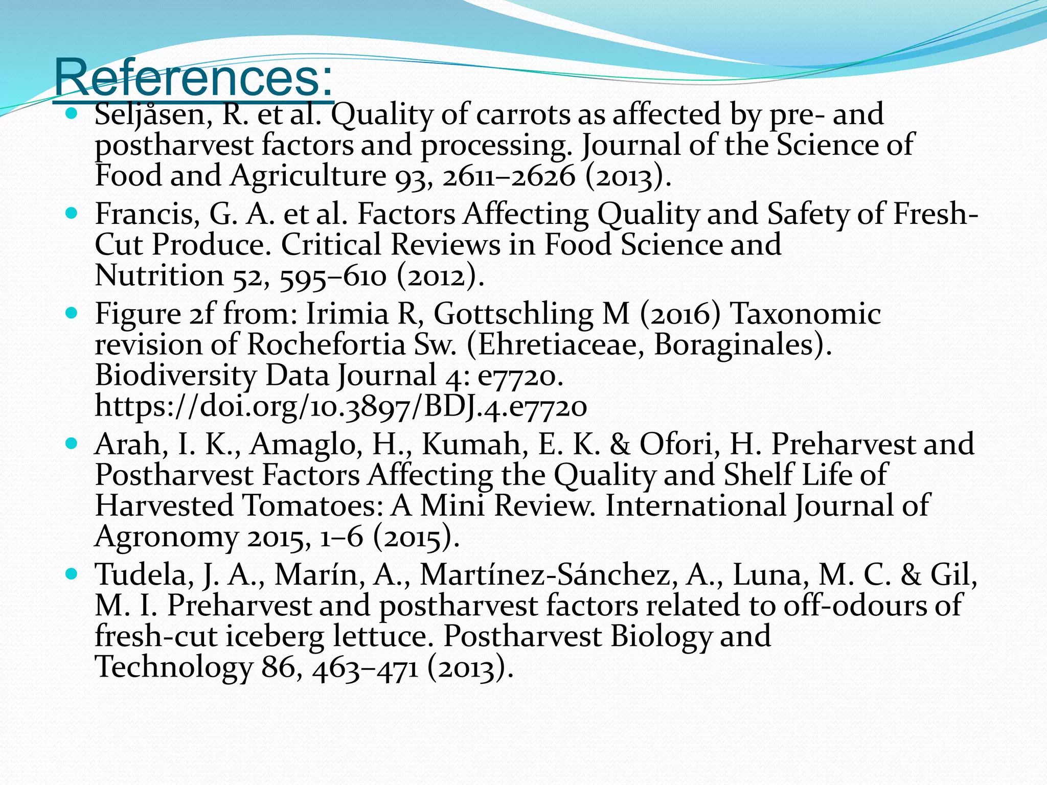 FACTORS AFFECTING QUALITY OF FRESH PRODUCE | PPTX