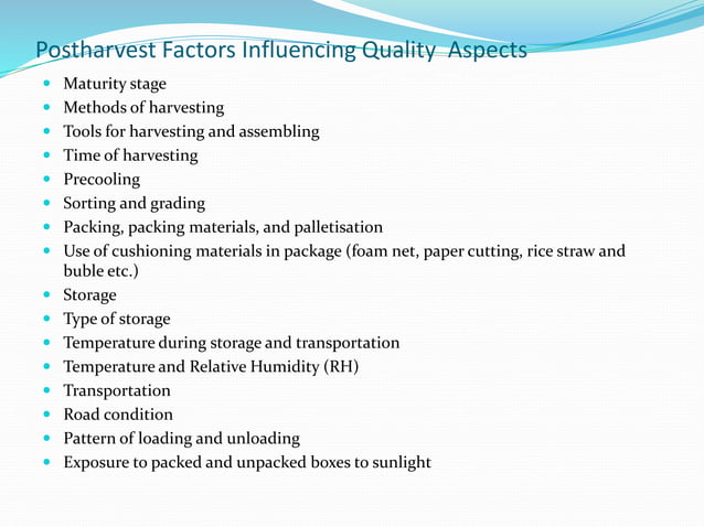 FACTORS AFFECTING QUALITY OF FRESH PRODUCE | PPTX