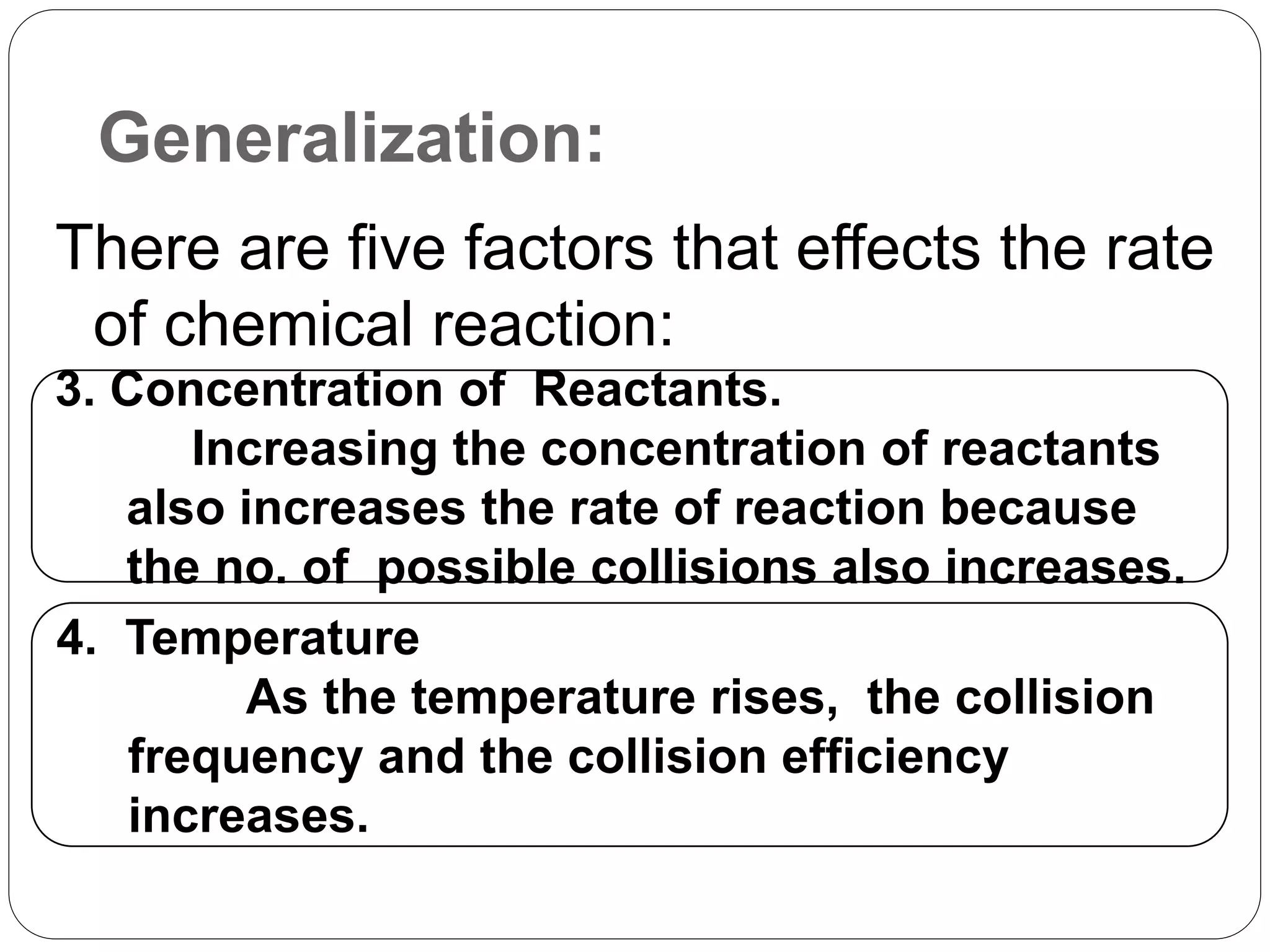 Factors affecting rate of chemical reactions | PPTX