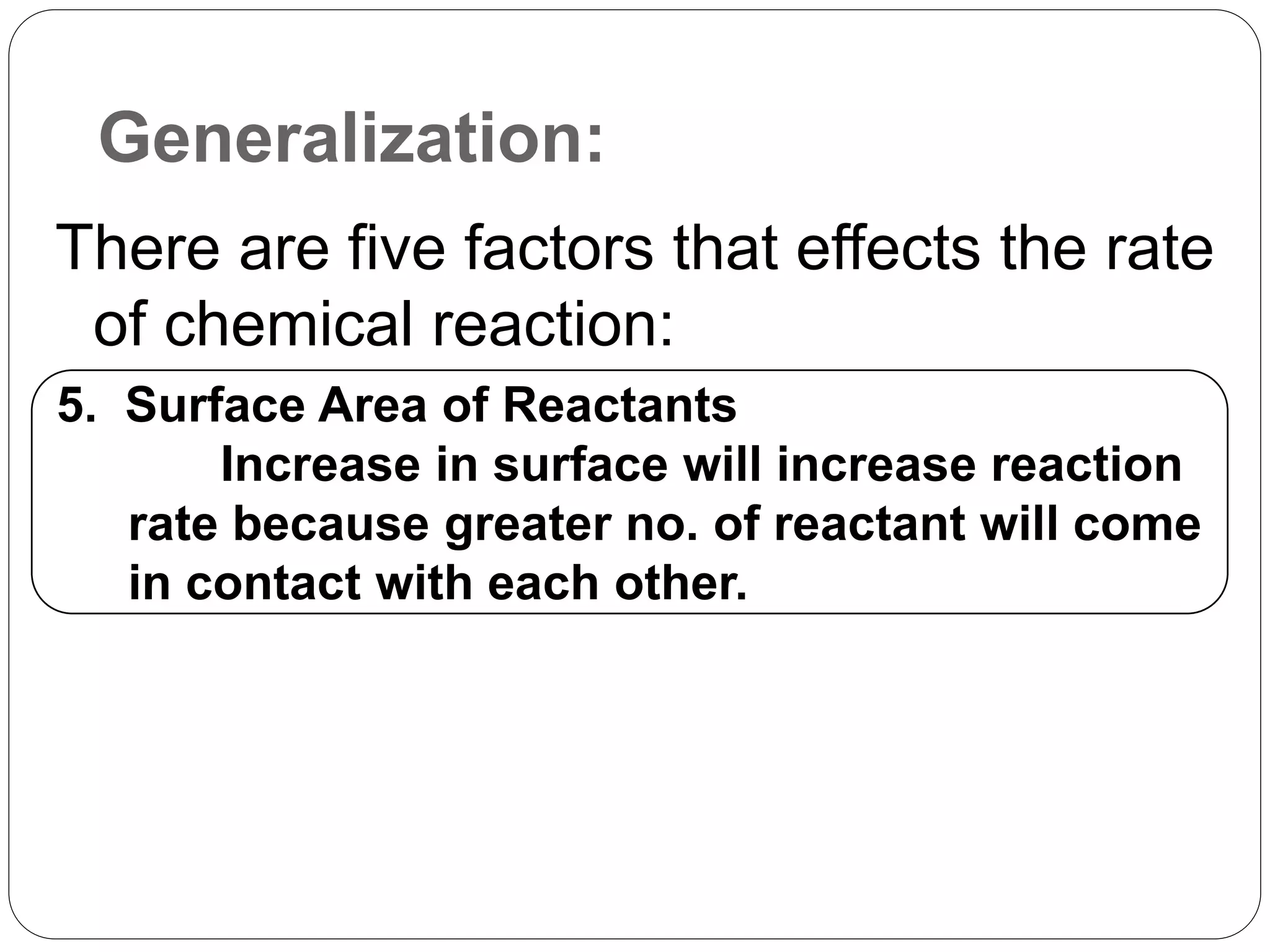 Factors affecting rate of chemical reactions | PPTX