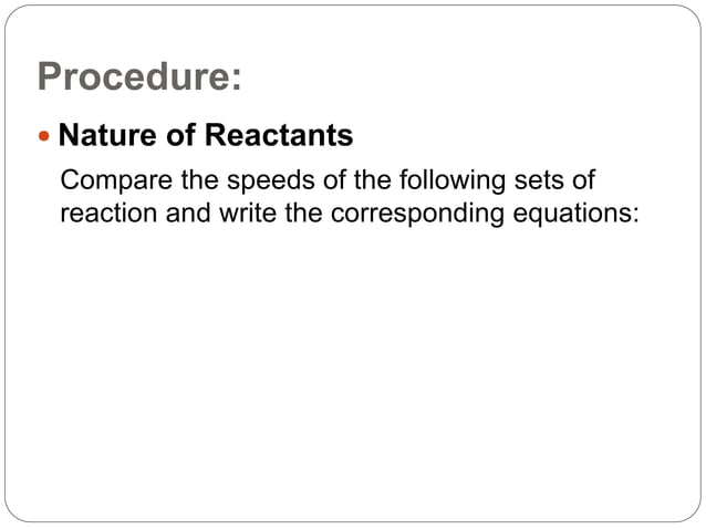 Factors affecting rate of chemical reactions | PPTX