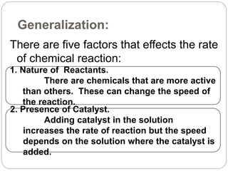 Factors affecting rate of chemical reactions | PPTX