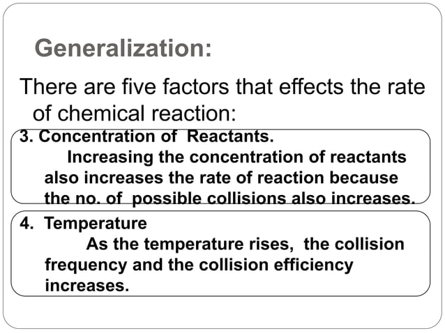 Factors affecting rate of chemical reactions | PPTX