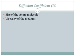 Factors affecting rate of diffusion | PPTX
