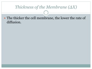 Factors affecting rate of diffusion | PPTX