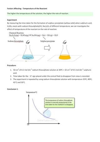 Factors affecting rate of reaction (recovered) | DOCX