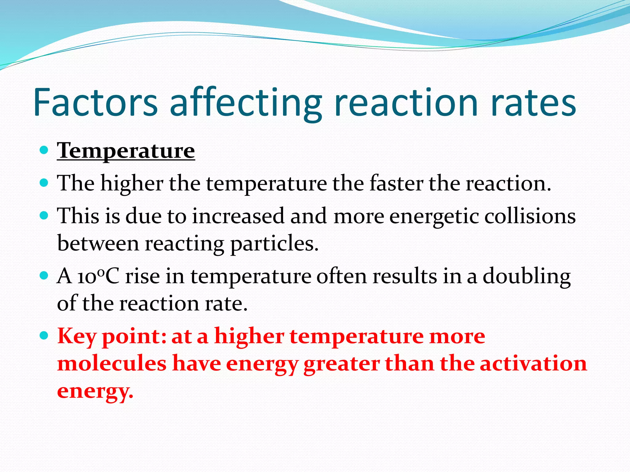 Factors affecting reaction rates | PPTX