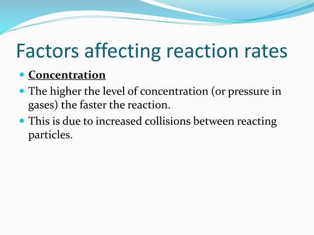 Factors affecting reaction rates | PPTX