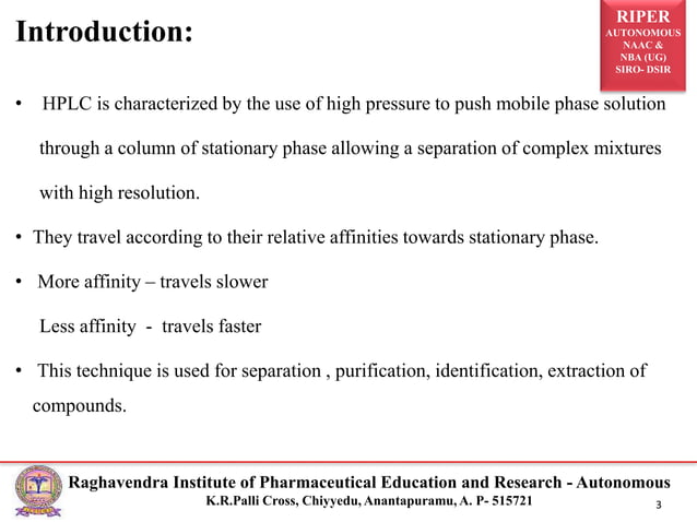Factors Affecting Resolution In HPLC. | PPTX | Chemistry | Science