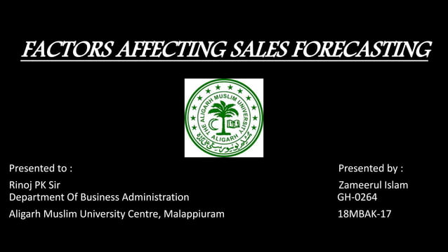 Factors Affecting Sales Forecasting Pptx