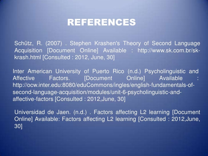 Factors affecting second language acquisition Factors affecting second language acquisition