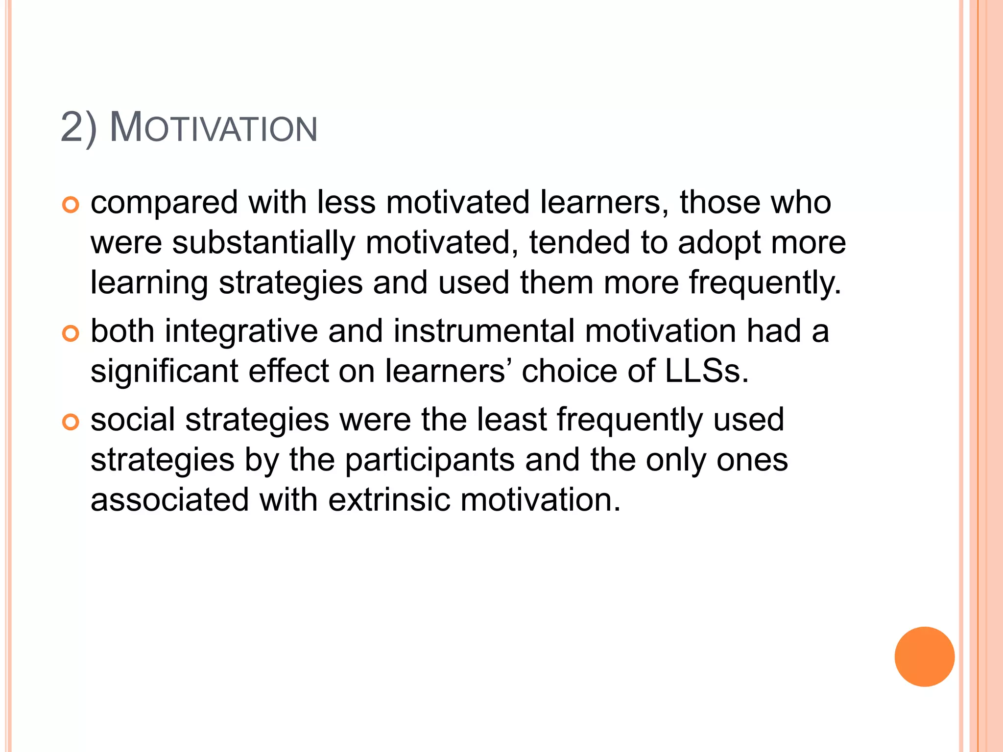 Factors Affecting Second Language Strategy Use Pptx Education