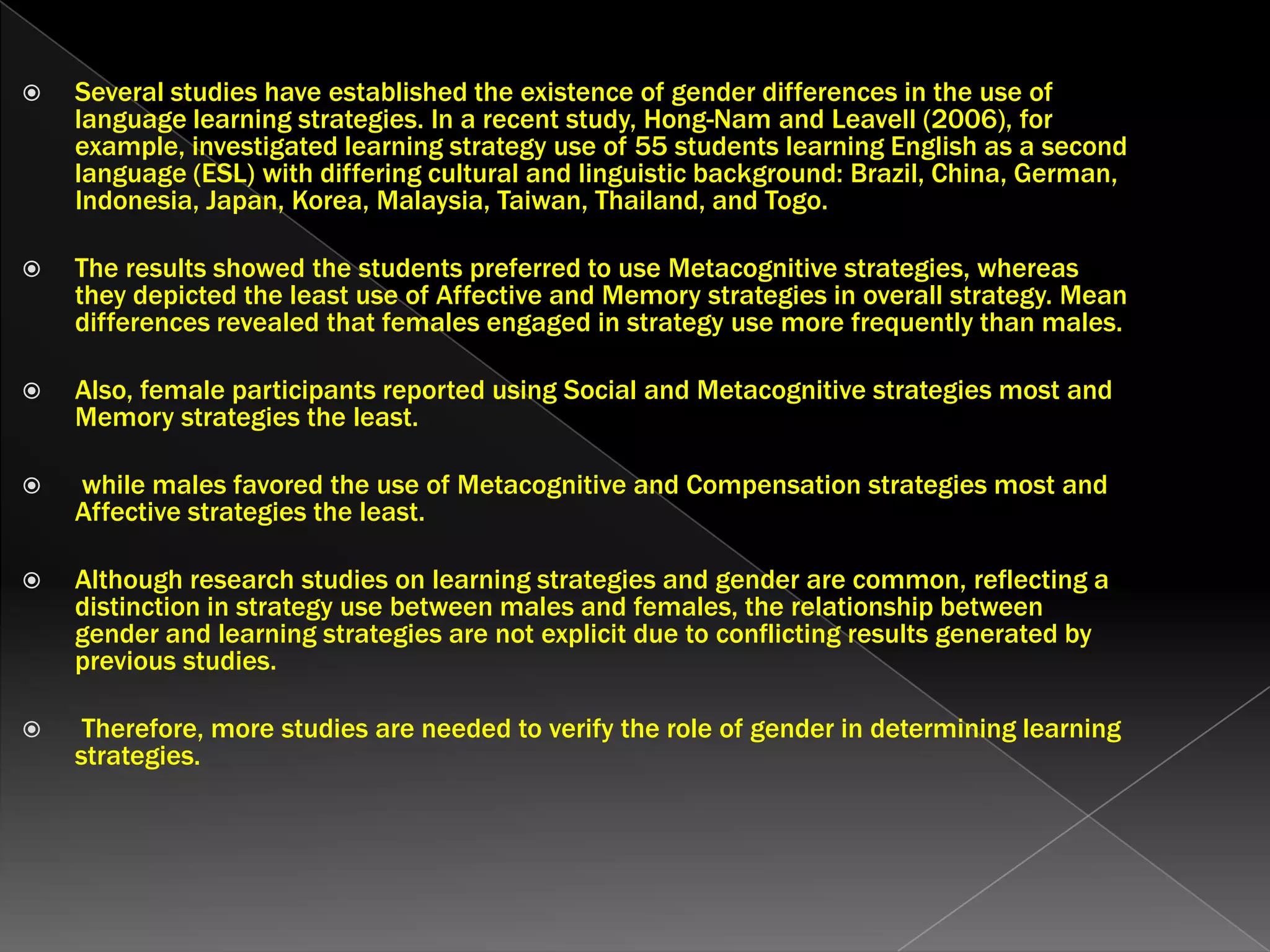 Factors Affecting Second Language Strategy Use Ppt